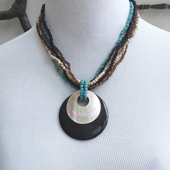Jewelry | Shell Seed Bead Necklace 6 Strands | Poshmark